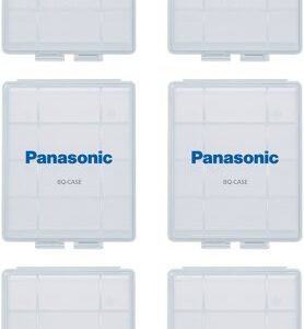 Panasonic BQ-CASE6SA Battery Storage Cases with 4AA or 5AAA Battery Capacity, 6 Pack