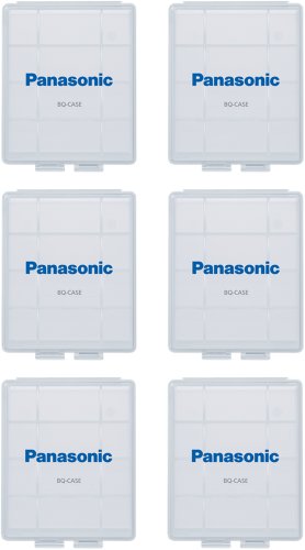 Panasonic BQ-CASE6SA Battery Storage Cases with 4AA or 5AAA Battery Capacity, 6 Pack