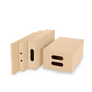 proaim full set of 4 standard white apple boxes for studio, film set & photography. multi-use wooden boxes. use them for propping, levelling, standing. full, half, quarter & pancake (ab-set4-wh)