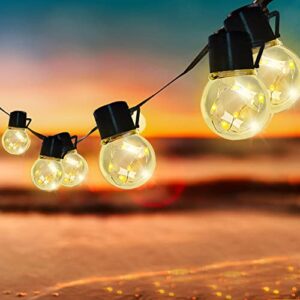 9.4 feet solar outdoor string lights 20 led lights globe waterproof bulbs hanging light for backyard gazebo wedding garden patio party christmas decor