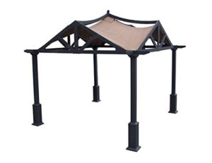 apex garden replacement canopy top for lowe’s 10 ft x 10 ft gazebo #gf-12s039b / gf-9a037x (brown)