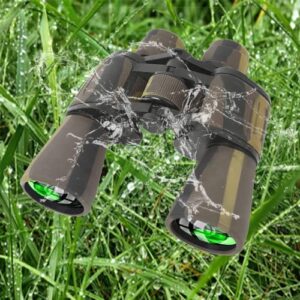 Binoculars for Adults 20x50 High Power Military Binoculars for Adults and Kids with Low Light Night Vision,Compact Waterproof Bird Watching Travel Hunting Stargazing BAK-4 Prism FMC Lens(Brown-2)