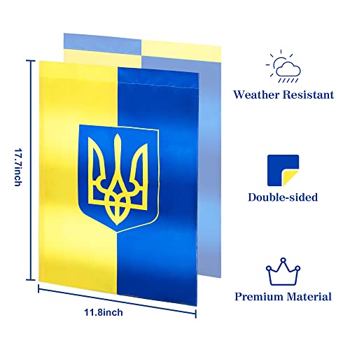 Ukraine Garden Flag Outdoor Decorations - 12 x 18 Inch Double-Sided Nationality Ukraine Flag Sign, Ukrainian Outdoor Decorations