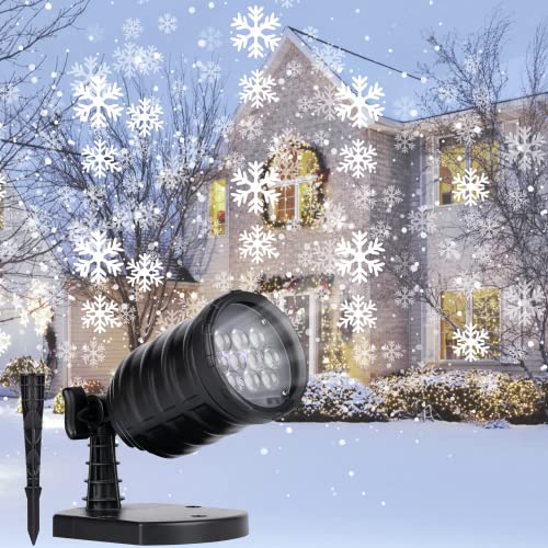 Christmas Snowflake Projector Lights Led Snowfall Show Outdoor Waterproof Landscape Decorative Lighting for Xmas Holiday Party Wedding Garden Patio