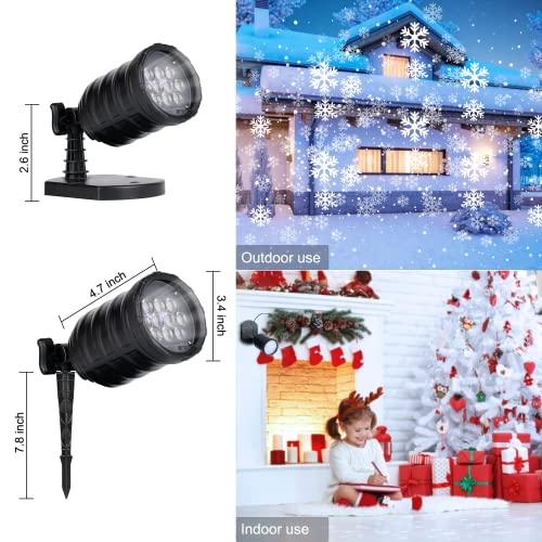 Christmas Snowflake Projector Lights Led Snowfall Show Outdoor Waterproof Landscape Decorative Lighting for Xmas Holiday Party Wedding Garden Patio