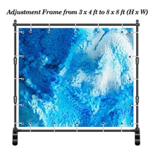 EMART 8 x 8 ft Adjustable Telescopic Tube Backdrop Banner Stand, Heavy Duty Step and Repeat Background Stand Kit for Photography Backdrop and Trade Show Display