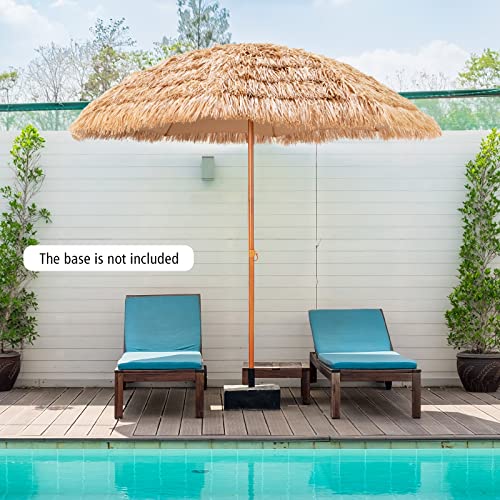 TANGKULA 8 FT Thatched Patio Umbrella, Hawaiian Style Grass Beach Umbrella with 8 Ribs, Portable Outdoor Tropical Palapa Tiki Umbrella for Beach Patio Garden Pool (8 FT)