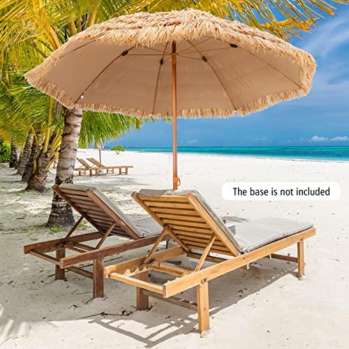 TANGKULA 8 FT Thatched Patio Umbrella, Hawaiian Style Grass Beach Umbrella with 8 Ribs, Portable Outdoor Tropical Palapa Tiki Umbrella for Beach Patio Garden Pool (8 FT)