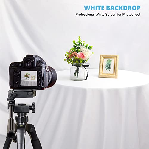 10x10 FT White Backdrop Background for Photography, Large Pure White Photo Backdrop Curtain Drapes, Professional High Density White Screen Backdrops for Party Portrait Photoshoots Booth Video Studio