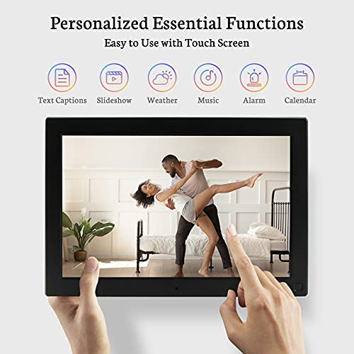 BSIMB 32GB 10.1 Inch WiFi Digital Photo Frame, Smart Digital Picture Frame 1280x800 IPS Touch Screen Auto Rotate Motion Sensor Upload Photos/Videos via App/Email, Gift for Grandparents