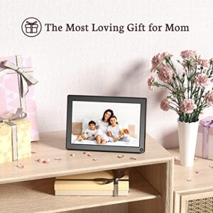 BSIMB 32GB 10.1 Inch WiFi Digital Photo Frame, Smart Digital Picture Frame 1280x800 IPS Touch Screen Auto Rotate Motion Sensor Upload Photos/Videos via App/Email, Gift for Grandparents