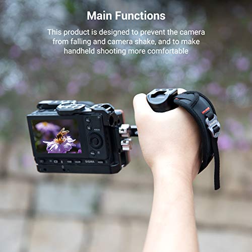 SmallRig Camera Cage Wrist Strap, Universal Quick Adjustable Secure Grip Camera Cage Handle Hand Wrist Strap PAC2456