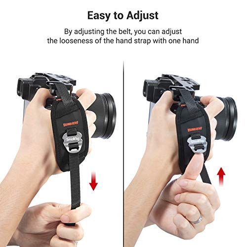 SmallRig Camera Cage Wrist Strap, Universal Quick Adjustable Secure Grip Camera Cage Handle Hand Wrist Strap PAC2456