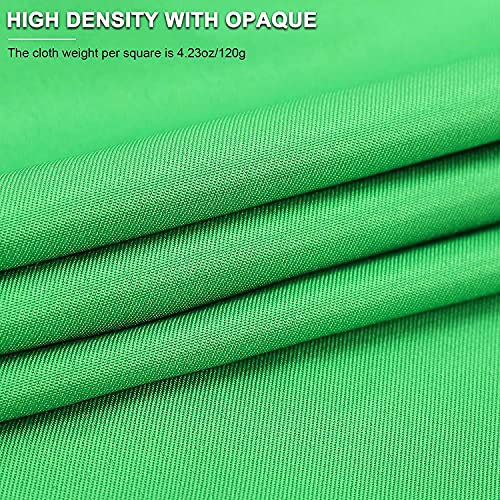 10 X 8 FT Green Screen Backdrop for Photography, Chromakey Virtual Background for Video Calls Zoom Meeting, Cloth Fabric GreenScreen with 4 Clamps for YouTube Photo Studio Conference Streaming Gaming