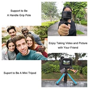 Taisioner Mini Pocket Selfie Stick Shorty Tripod Handle Grip Pole Three in One for GoPro AKASO Insta360 DJI Osmo Action Camera and Smart Phone Kid Adult Available Accessories