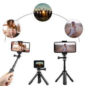 Taisioner Mini Pocket Selfie Stick Shorty Tripod Handle Grip Pole Three in One for GoPro AKASO Insta360 DJI Osmo Action Camera and Smart Phone Kid Adult Available Accessories