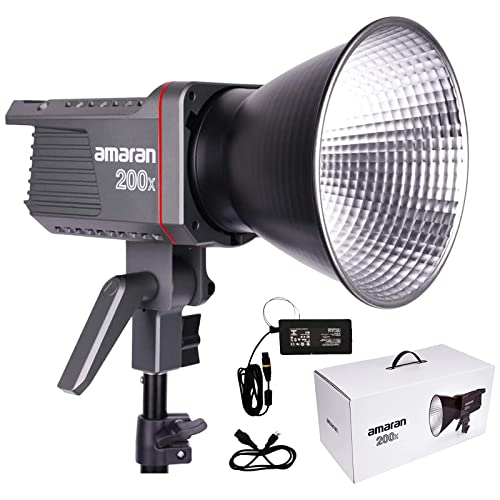 Amaran 200X COB Led Video Light Bi Color 2700K-6500K,250W,51600Lux @1M,CRI≥95,TLCI≥95,App Control,9 Pre-Programmed Lighting Effects,Ultra Silent Fan