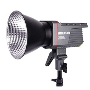 Amaran 200X COB Led Video Light Bi Color 2700K-6500K,250W,51600Lux @1M,CRI≥95,TLCI≥95,App Control,9 Pre-Programmed Lighting Effects,Ultra Silent Fan