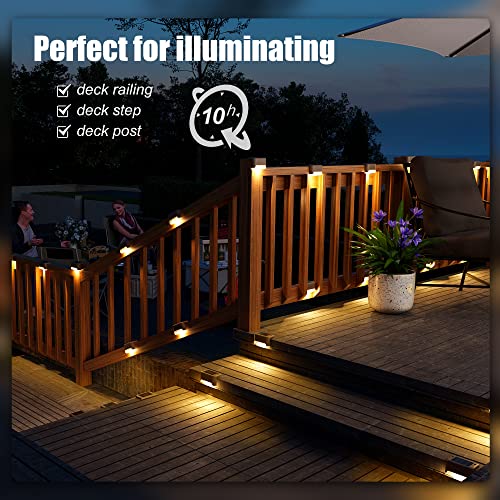 SOLPEX Solar Deck Lights Outdoor 16 Pack, Solar Step Lights Waterproof Led Solar lights for Outdoor Stairs, Step , Fence, Yard, Patio, and Pathway(Warm White)