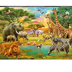 Sensfun 7x5ft Jungle Animal Photography Backdrop Summer Tropical Desert African Forest Safari Scenic Party Photo Background for Boys Birthday Party Table Decor Banner Children Photoshoot Props(WP140)