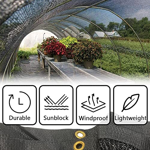 JUNKOGO Shade Cloth,6.5'x20',40% Black Sun Mesh UV Resistant Net with Brass Grommets for Garden Plant Cover,Greenhouse