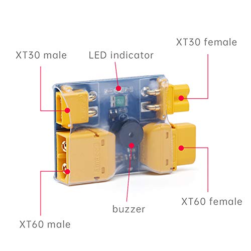 iFlight XT30/ XT60 Smoke Stopper with Alarm Buzzer,Short-Circuit Protection Safety Inspecting for 2-6S RC Quad FPV Racing Drone