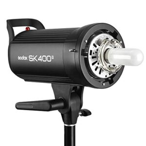 Godox SK400II 400Ws Photo Studio Strobe Flash Monolight Light with Bowens Mount &Lamp Head,150W Modeling Lamp for Studio,Shooting,Location and Portrait Photography-110V