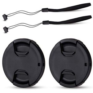 2 pack jjc 58mm front lens cap cover for canon eos rebel t7 t6 t5 t100 4000d t8i t7i t6s t6i t5i t4i t3i t2i t1i sl3 sl2 sl1 xsi xti with ef-s 18-55mm kit lens and other lenses with 58mm filter thread