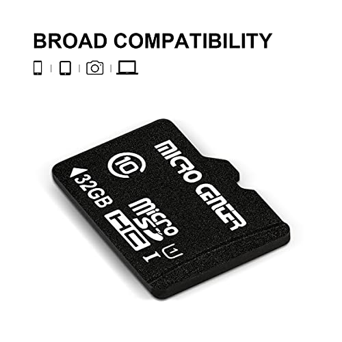 Micro Center 32GB Class 10 Micro SDHC Flash Memory Card with Adapter for Mobile Device Storage Phone, Tablet, Drone & Full HD Video Recording - 80MB/s UHS-I, C10, U1 (1 Pack)