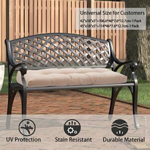 FUNHOME Comfortable Outdoor Bench Cushion, Lounge Seat Pads,(Pack of 1), Swing Cushion for Lounger Garden Furniture Patio Lounger Bench,42x18 Inch-Antique Beige