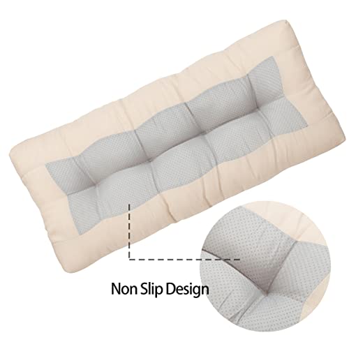 FUNHOME Comfortable Outdoor Bench Cushion, Lounge Seat Pads,(Pack of 1), Swing Cushion for Lounger Garden Furniture Patio Lounger Bench,42x18 Inch-Antique Beige