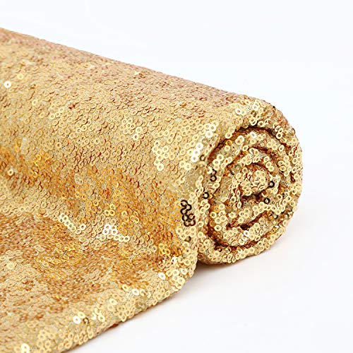 SoarDream Sequin Backdrop Curtain 4 Panels 2ftx8ft Wedding Ceremony Background Backdrop Glitter Shimmer Fabric Gold Backdrop Drapes