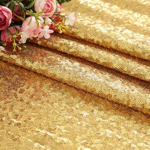 SoarDream Sequin Backdrop Curtain 4 Panels 2ftx8ft Wedding Ceremony Background Backdrop Glitter Shimmer Fabric Gold Backdrop Drapes