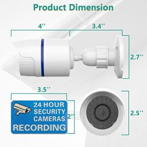 WALI Dummy Fake Camera, Surveillance Security CCTV Dome Camera, Indoor Outdoor Camera, with One LED Light, Security Alert Sticker Decals (TC-W2), 2 Pack, White