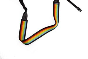 polaroid camera strap flat – rainbow stripe