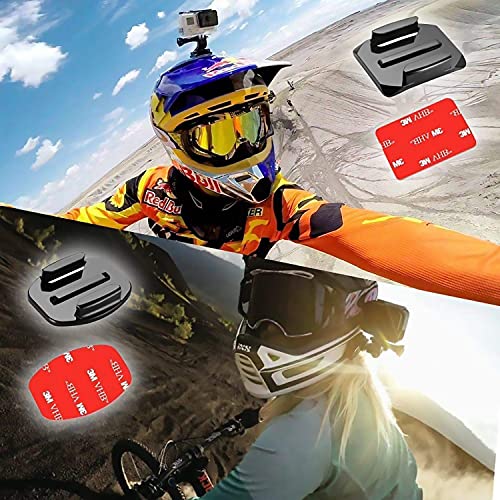 MiPremium Adhesive Mount Kit Sticky Pads for GoPro Hero 11 10 9 8 7 6 5 4 Black Silver Session Cameras. Flat & Curved Helmet Mounting Attachment Accessories for Go Pro Other Action Camera (10 Pack)