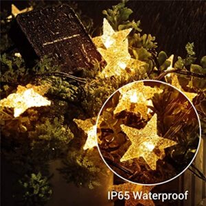 Led Lights Solar Star String Lights 8 Modes Solar Powered Twinkle Fairy Lights Waterproof Star Light for Outdoor Gardens Lawn Christmas String Light (Color : White_6.5M 30LEDS)