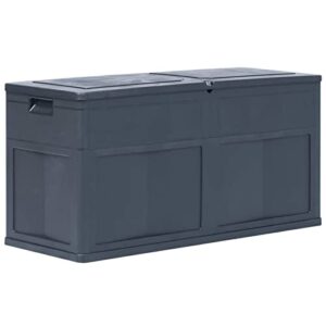 tidyard garden storage box plastic storage container 84.5 gal deck box garden tool organization black for patio, lawn, poolside, backyard, outdoor furniture 46.9in x 18.1in x 23.6in (l x w x h)