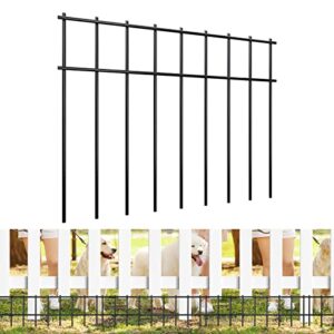 9 pack 16×12-inch no-dig animal barrier fence, socbazzar underground dog digging barrier fence with 2 inch spike spacing, rustproof metal fence defense for outdoor garden yard, black