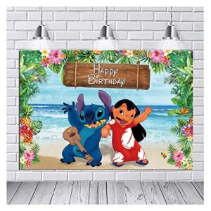 tropical luau summer beach ocean photo backdrops cartoon photography background for kids happy birthday dessert table top summer aloha luau party decoration banner 7x5ft