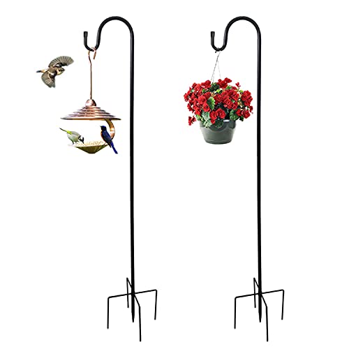 ZQK 48 Inch Shepherd Hook for Garden/Outdoor, Short Shepard Hook Heavy Duty for for Hummingbird Feeder Hanger Stand, Garden Lantern Pole (2 Packs)