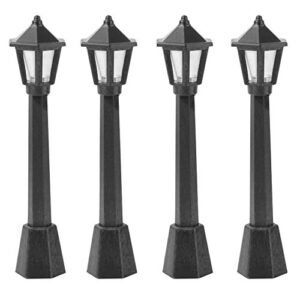 exceart 8pcs mini street post lights model railway train lamp post lights miniature christmas village pathway lantern post for diy dollhouse micro landscape fairy garden accessories