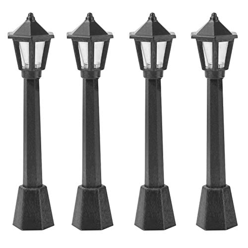 EXCEART 8Pcs Mini Street Post Lights Model Railway Train Lamp Post Lights Miniature Christmas Village Pathway Lantern Post for DIY Dollhouse Micro Landscape Fairy Garden Accessories