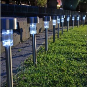 solar garden light 10 pack,d1 outdoor led solar powered garden lights for lawn, patio, yard, walkway, driveway