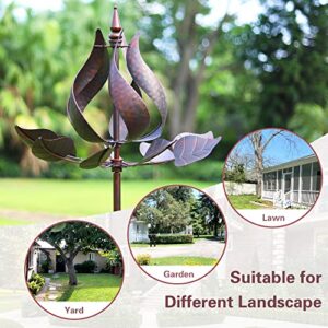 Winwindspinner, Tulip Wind Spinners Yard Garden - Kinetic Copper Wind Sculptures Spinners Garden Decor, Windmills Metal Decor for Yard Garden, Outdoor Metal Wind Spinner for Lawn Outside (73 Inch)