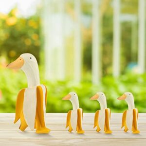 4 pcs banana duck statue creative resin banana duck sculpture funny whimsical banana duck yard art for outdoor home garden lawn patio office porch cute duck decor housewarming gifts