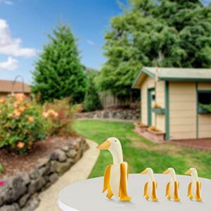 4 Pcs Banana Duck Statue Creative Resin Banana Duck Sculpture Funny Whimsical Banana Duck Yard Art for Outdoor Home Garden Lawn Patio Office Porch Cute Duck Decor Housewarming Gifts