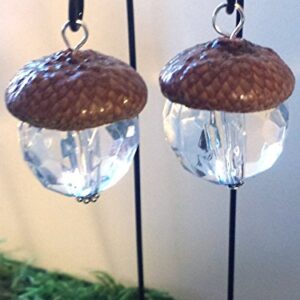 Fairy Garden Acorn Cap Miniature Lanterns. Set of 2 Hanging Lanterns. Dollhouse, Terrarium Décor.