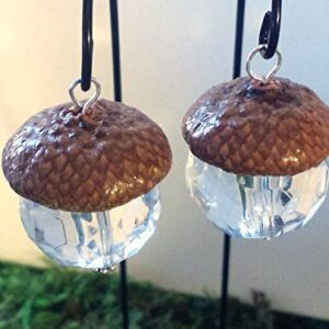 Fairy Garden Acorn Cap Miniature Lanterns. Set of 2 Hanging Lanterns. Dollhouse, Terrarium Décor.