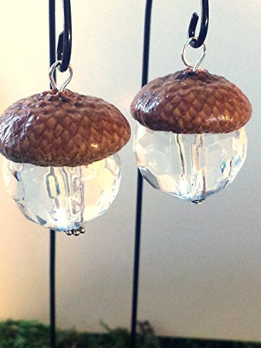 Fairy Garden Acorn Cap Miniature Lanterns. Set of 2 Hanging Lanterns. Dollhouse, Terrarium Décor.